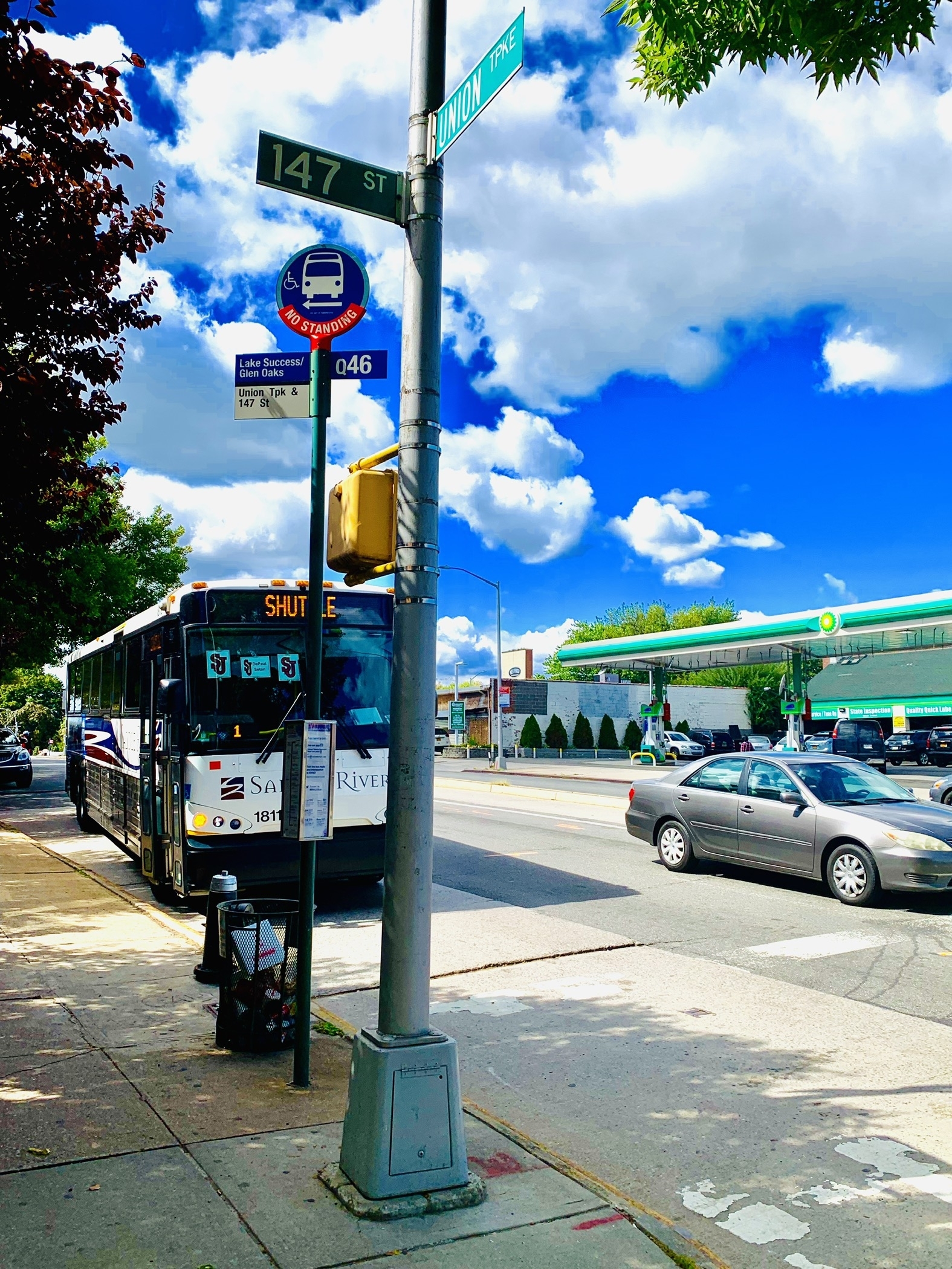 Shuttle bus stop near DePaul | St. John's University