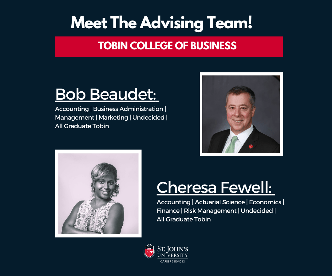 The Peter J. Tobin College of Business Advising Team | St. John's ...